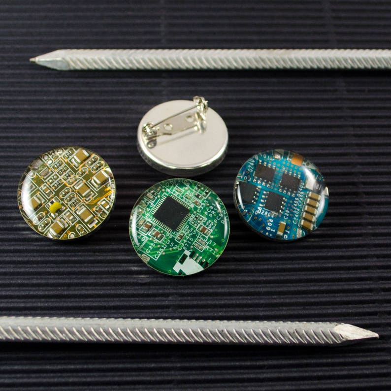Circuit Board Pin Recycled Motherboard Jewelry Geek Chic - Etsy