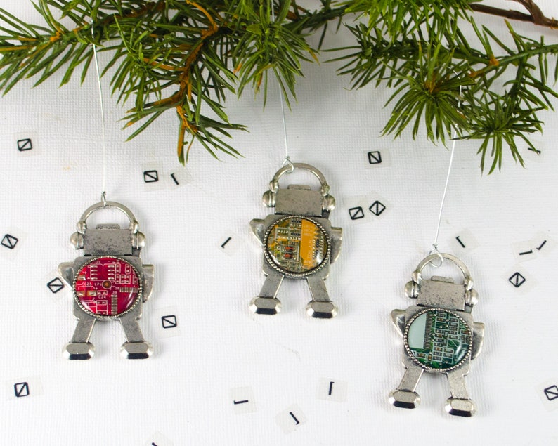 Robot Ornament Recycled Circuit Board Ornament Robot - Etsy