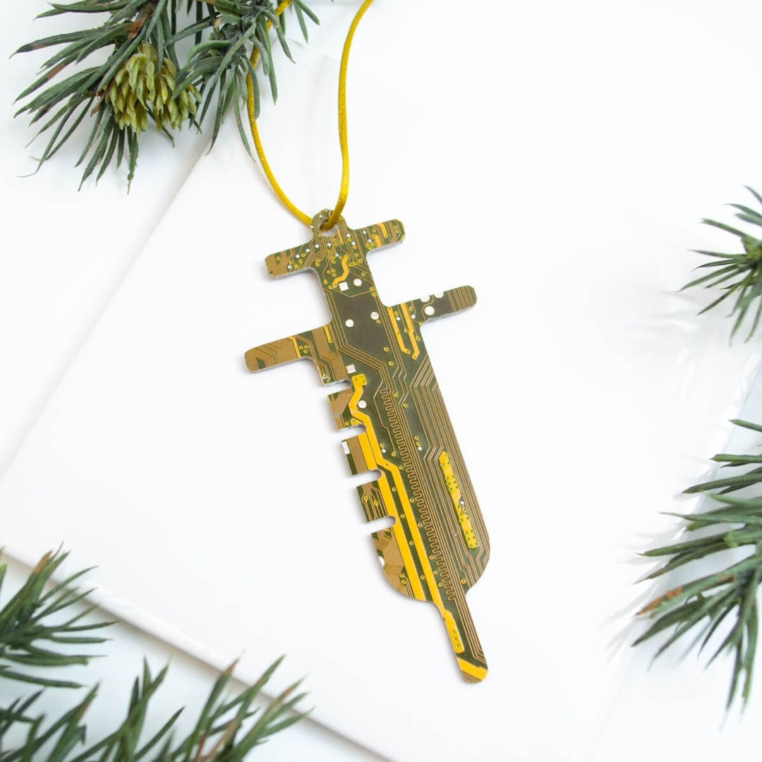 Circuit Board Syringe Ornament - Medical Themed Science Ornament ...