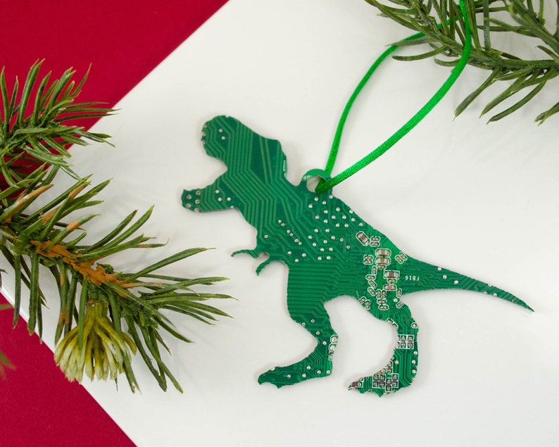 T-rex Circuit Board Ornament, Geeky Tyrannosaurus Rex Ornament ...