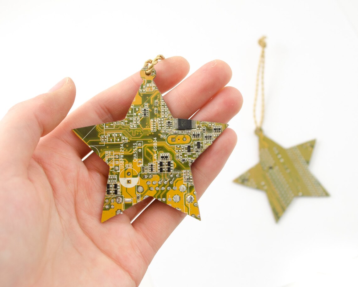 Circuit Board Ornament Star Geeky Ornament Computer Science - Etsy