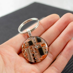Circuit Board Keychain Orange, Information Technology Gift, Industrial ...