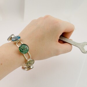 Circuit Board Link Rainbow Bracelet, Geeky Bracelet, Computer Jewelry ...