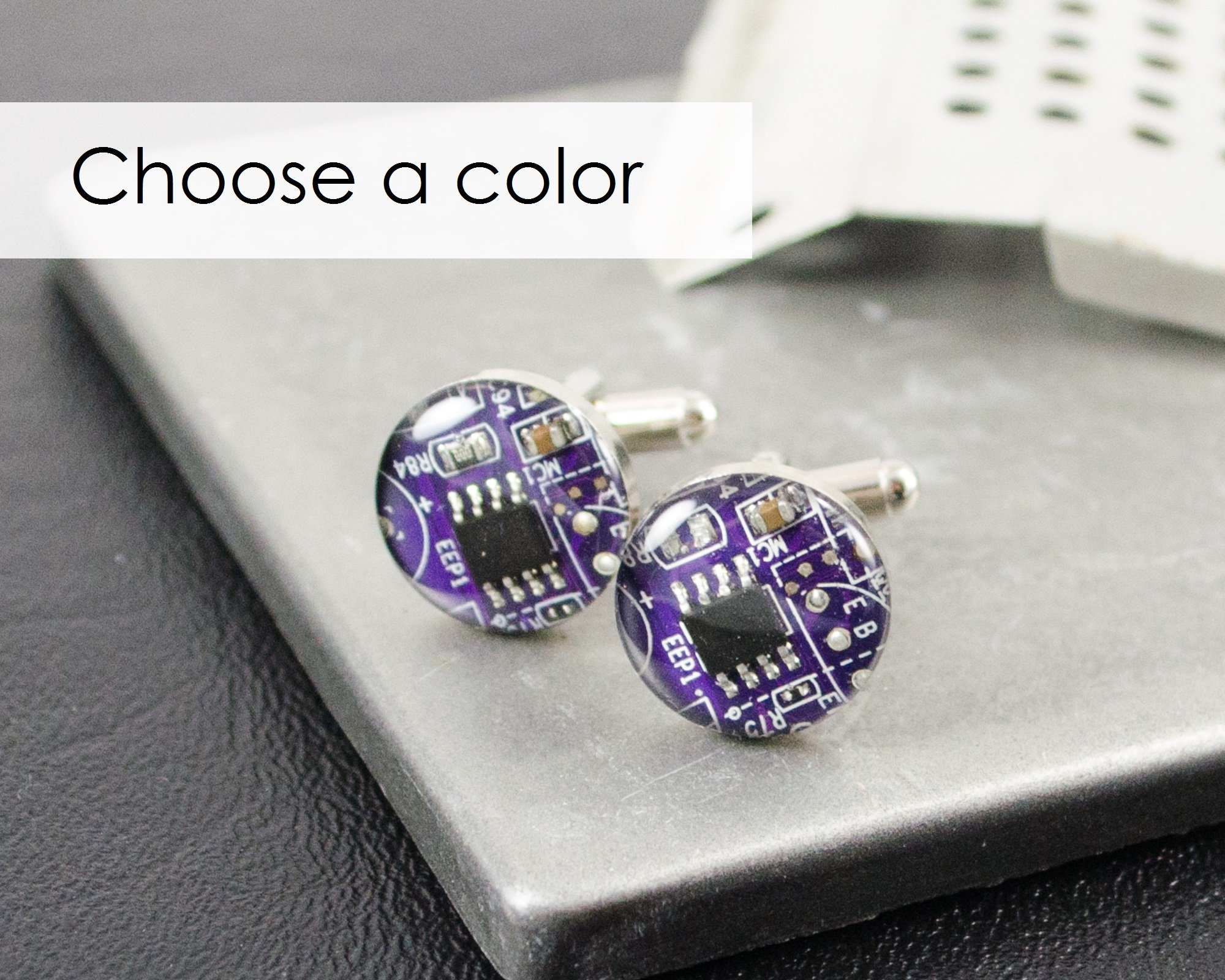 Recycled Computer Circuit Board Cufflinks CHOOSE COLOR, Geeky Jewelry ...