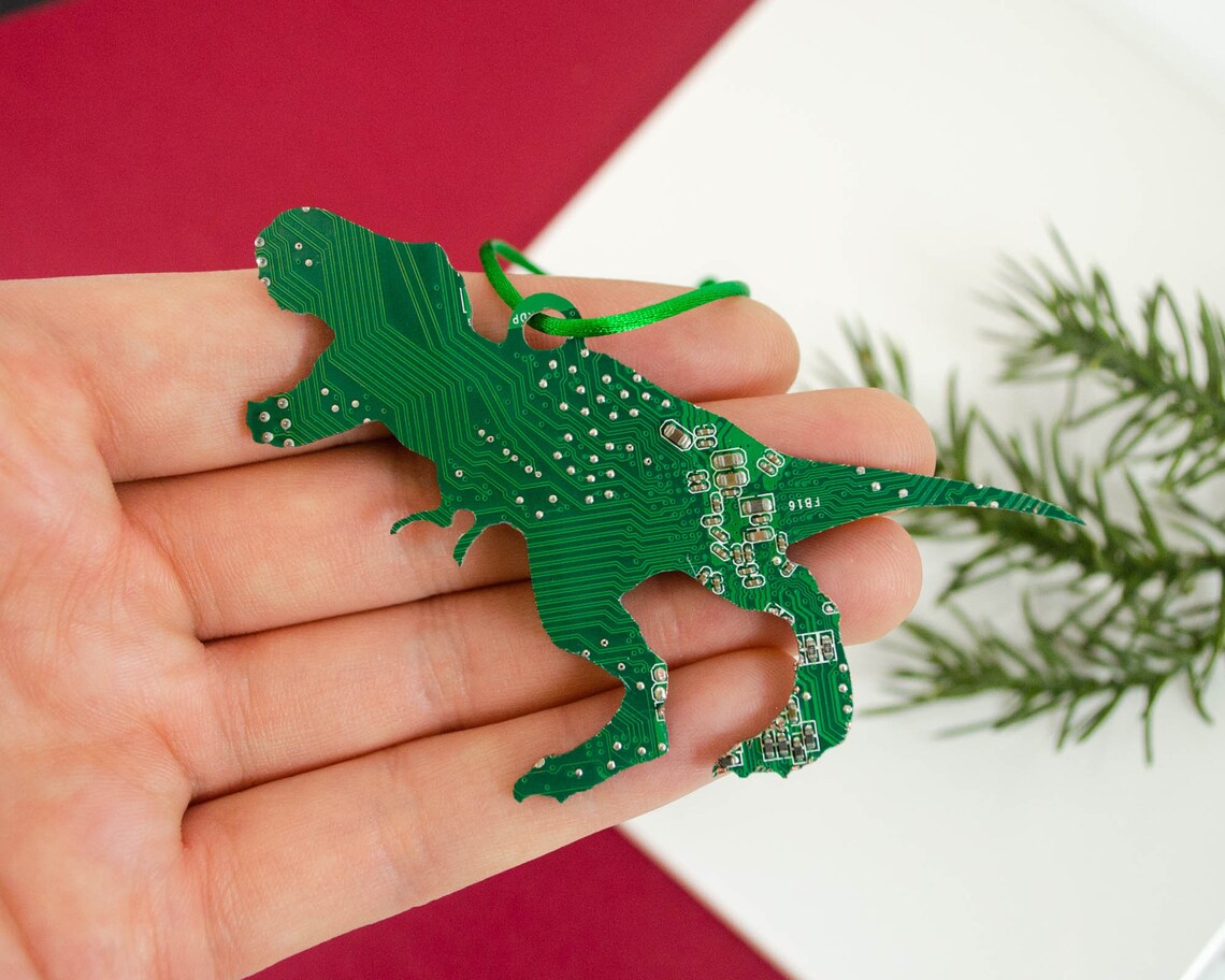 T-rex Circuit Board Ornament, Geeky Tyrannosaurus Rex Ornament ...