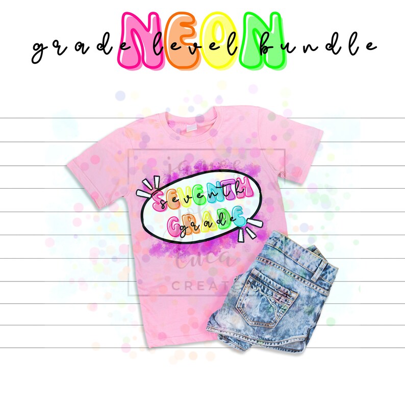 Neon Grade Level Bundle All Grades PNG Digital Downloads - Etsy