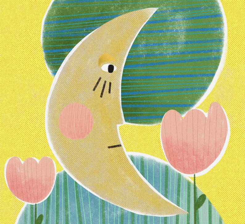 Spring Moon (original Art Print, Available in 3 Sizes) - Etsy