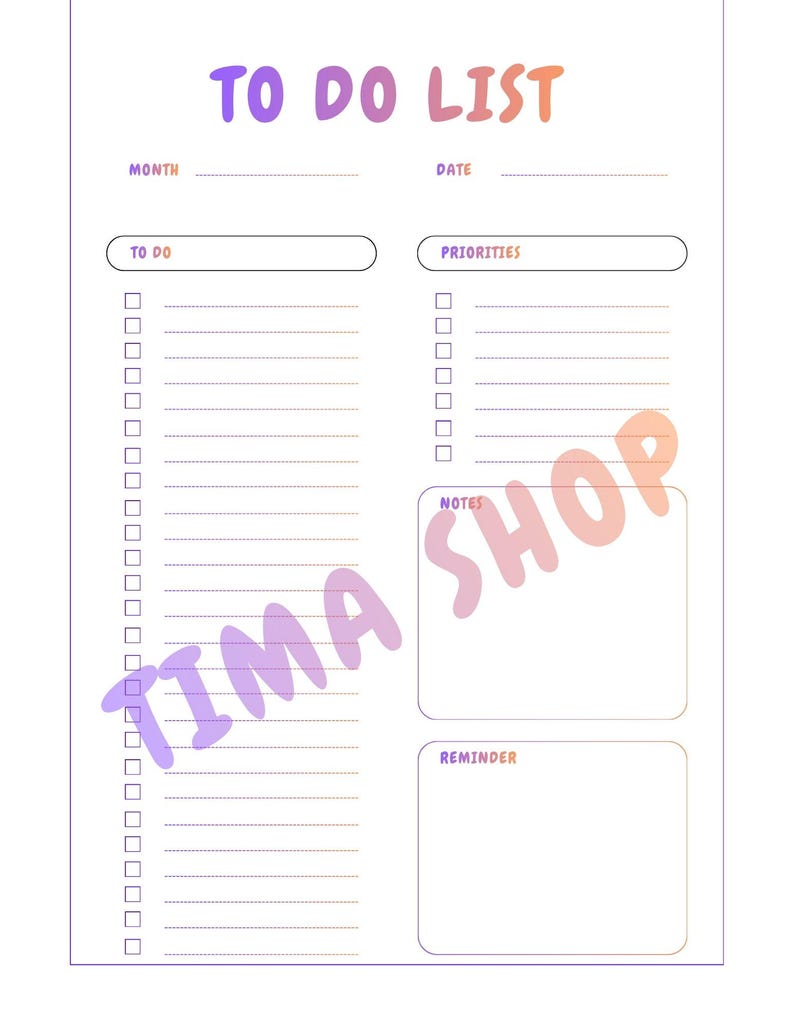 O-do List Printable PDF – Daily Task List & Priority Checklist ...