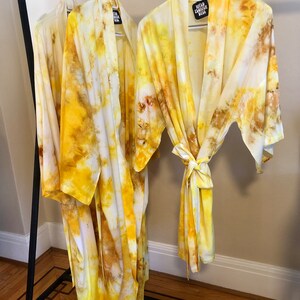 Mellow Yellow Kimono - Tie Dye Robe - Hand Dyed - Rayon - Cover Up - Etsy