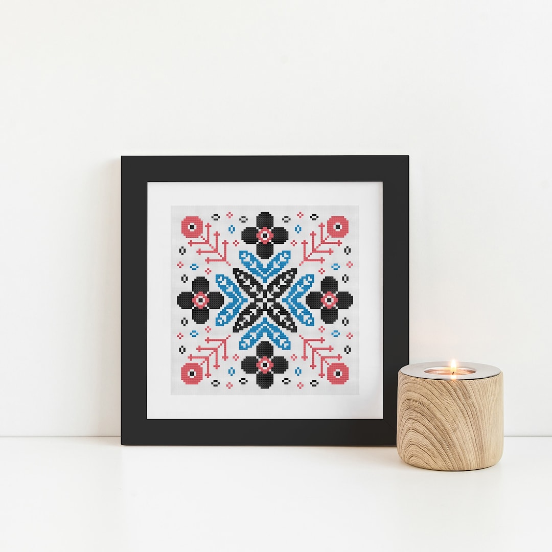 Nordic Flowers Pattern | Modern Cross Stitch Chart | Scandinavian Cross ...