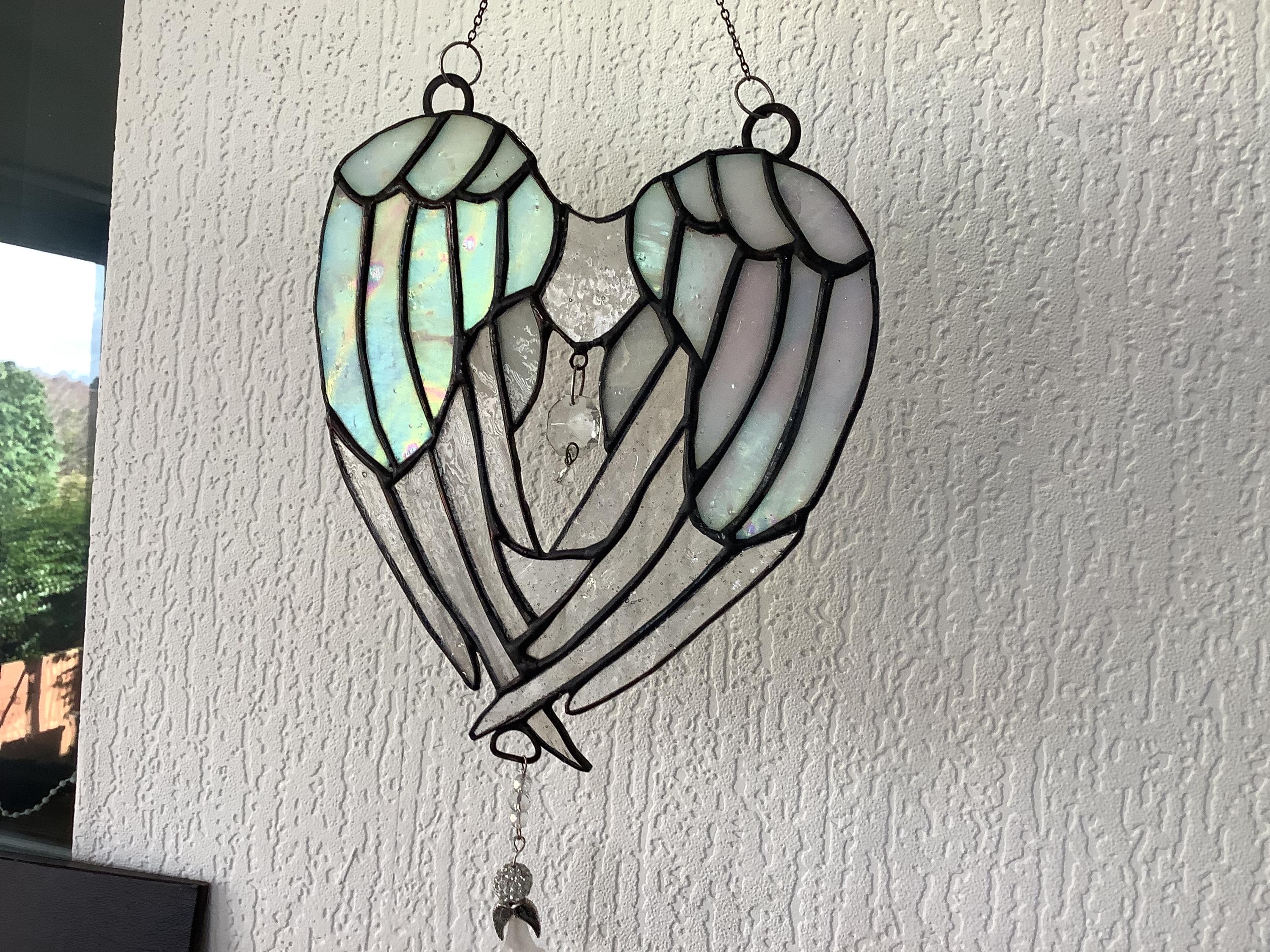 Staind Glass, Angel Wings, With Crystals, Hand Made. - Etsy