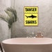 Shark Sign - "danger Sharks" - Digital File DIY Printable Shark JPG ...
