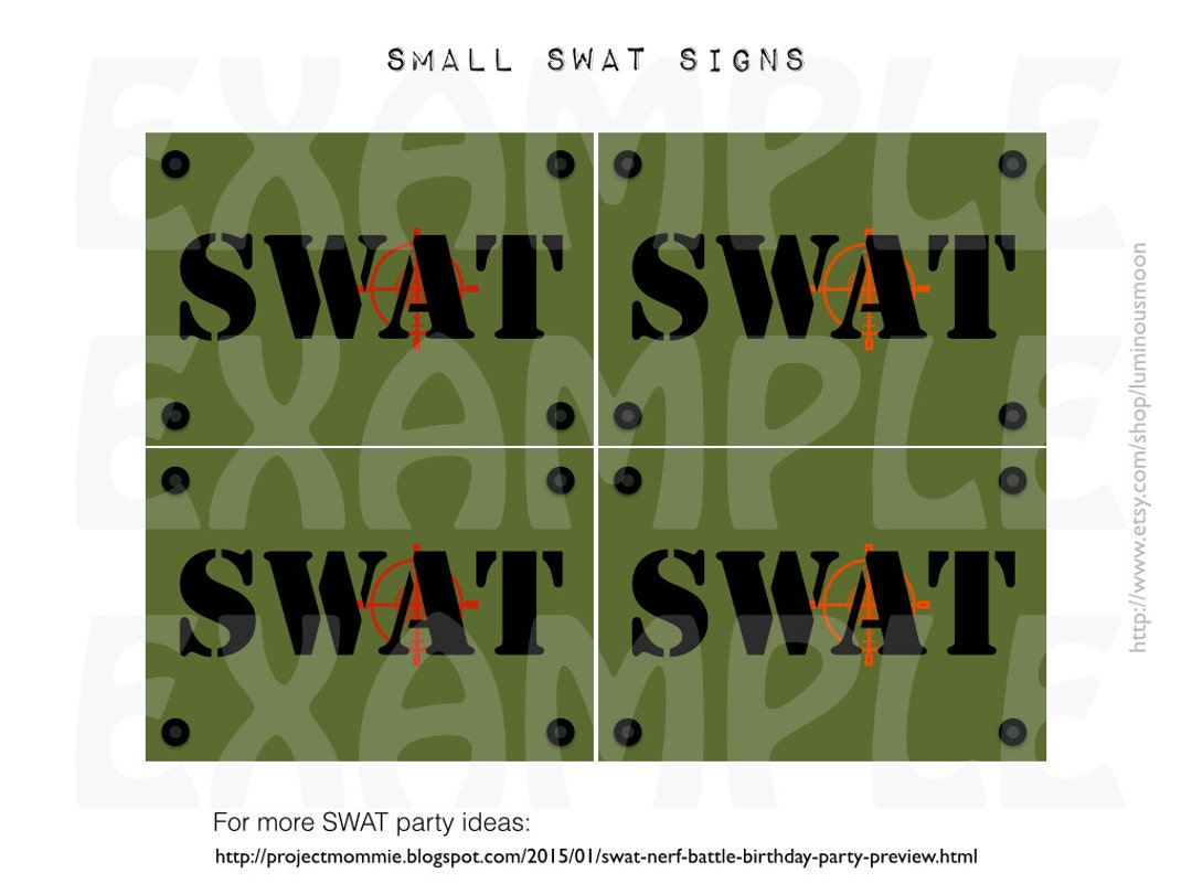 PDF: Printable SWAT Signs Small Medium and Large Green - Etsy