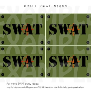 PDF: Printable SWAT Signs Small Medium and Large Green - Etsy