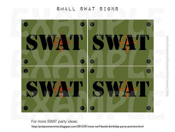 PDF: Printable SWAT Signs - Small Medium and Large - Green - Digital ...
