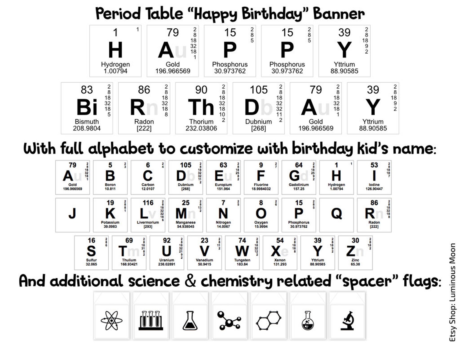 PDF: Periodic Table of Elements Pennant Banner for Chemistry/science ...