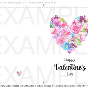 Printable Valentines Day Heart Blank Cards 4x6 and 5x7 - Bugs ...