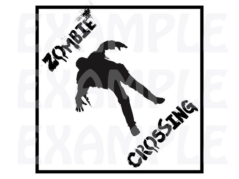 PDF: Zombie Crossing Sign 2 Halloween Crossing Sign Party - Etsy