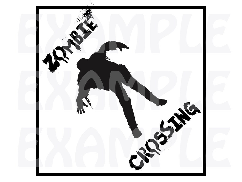 PDF: Zombie Crossing Sign 2 Halloween Crossing Sign Party | Etsy