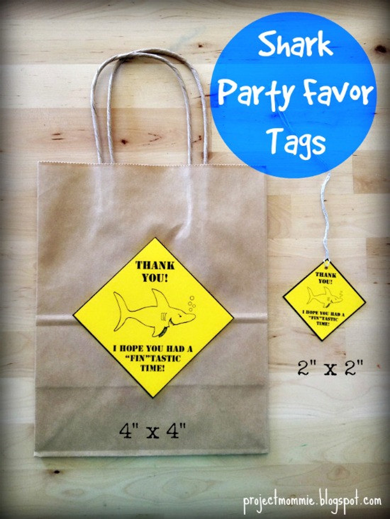 PDF: "thanks Chums!" Shark Party Favor Tags 2" X 2" - Great White "i ...