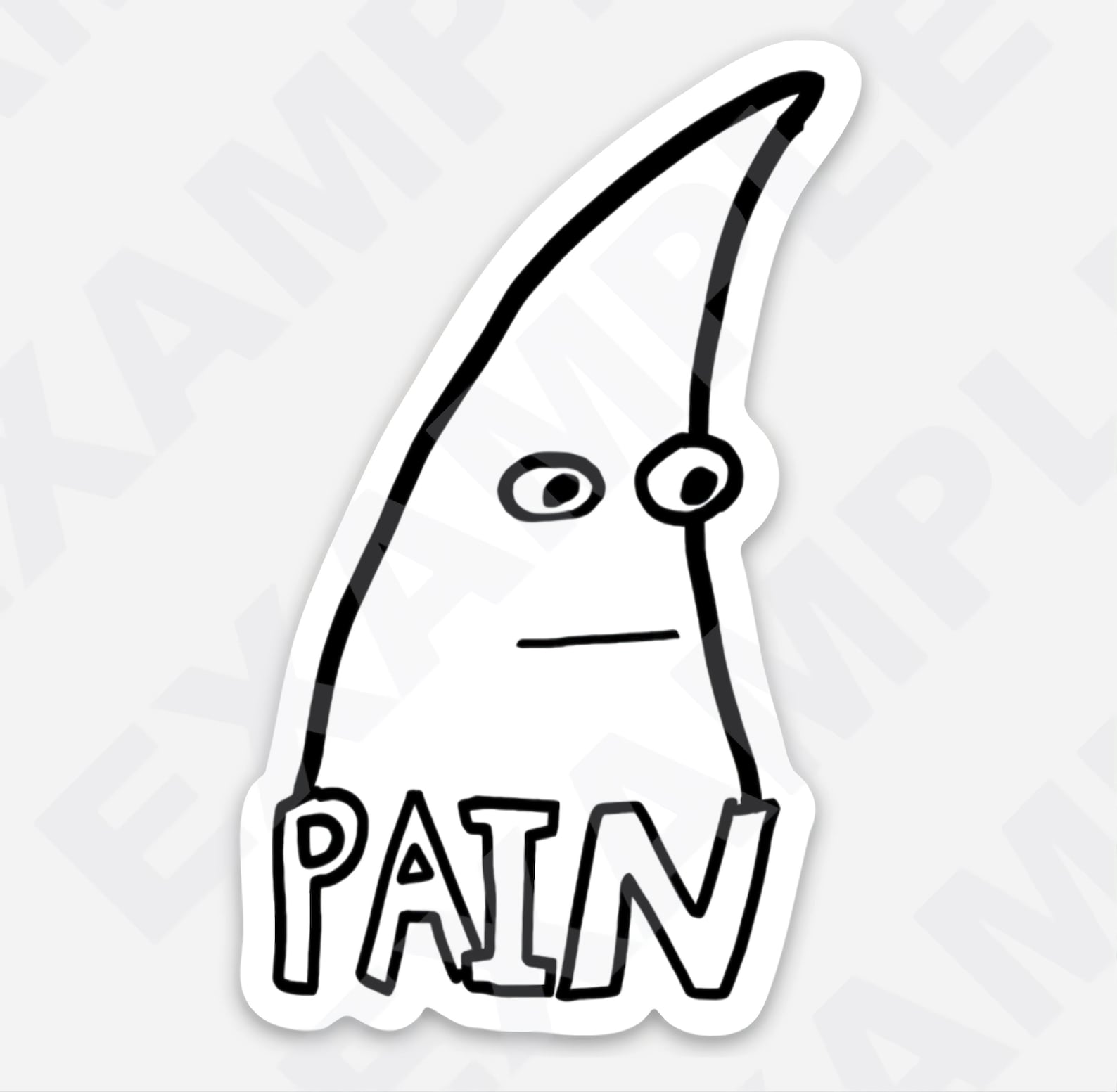 Pain Sticker Die Cut White Edges pain - Etsy