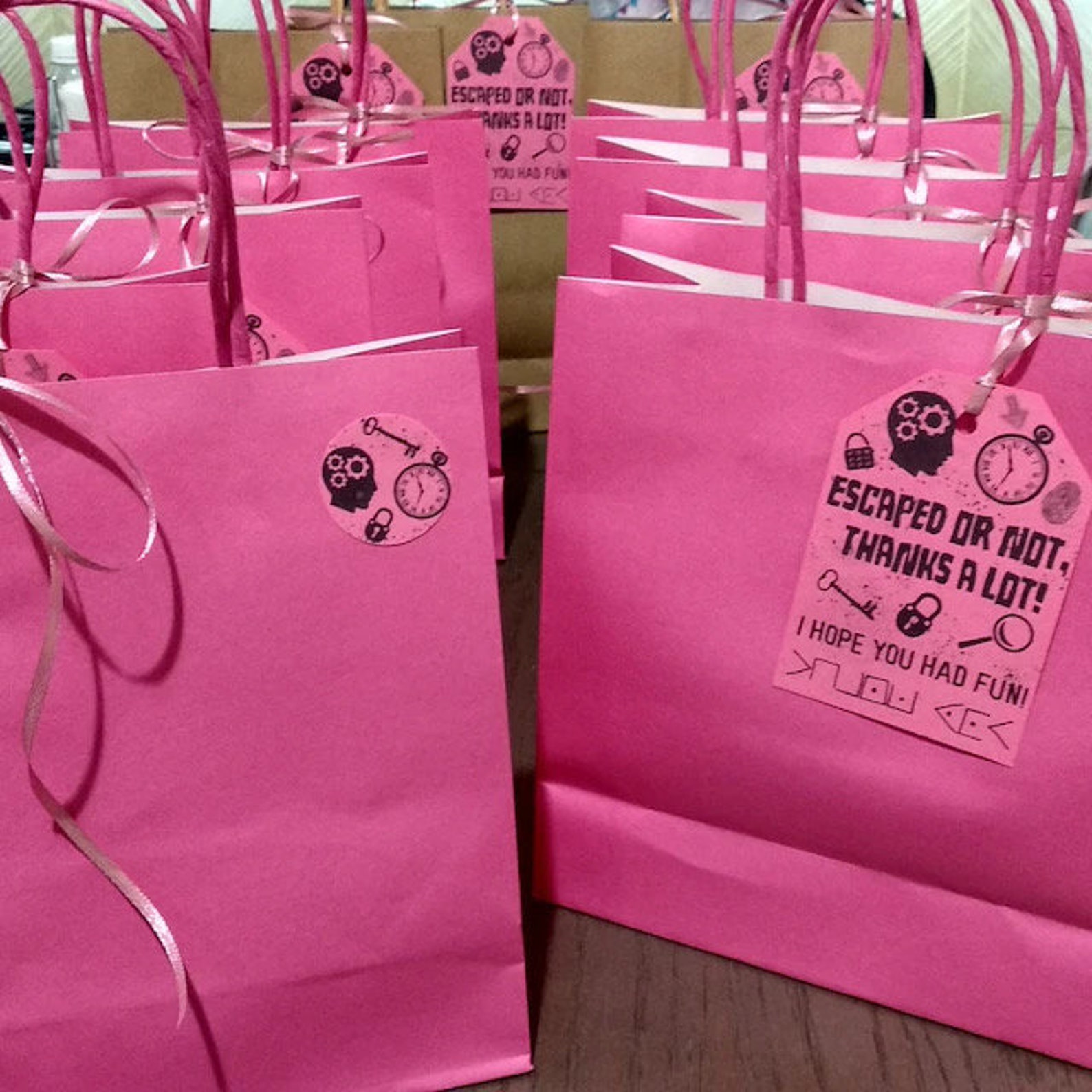 Escape Room Tags With Interactive Code Aged Background 2 - Etsy