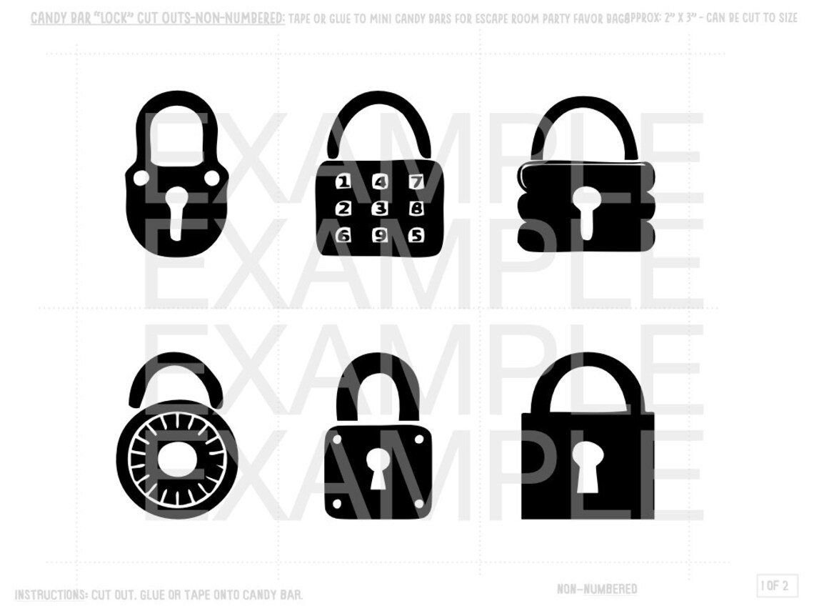 Candy Bar "lock" and "key" Cut-outs - Escape Room-themed PDF - Approx 2 ...