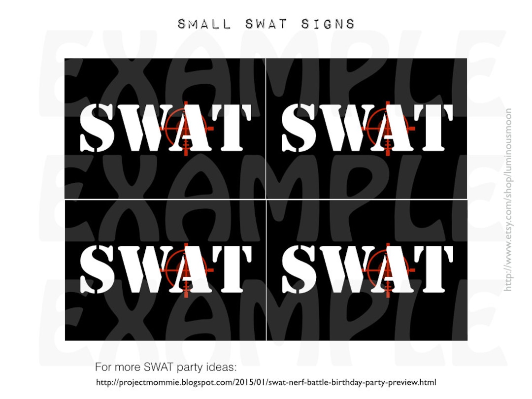 PDF: Printable SWAT Signs Small Medium and Large Black Digital File DIY ...