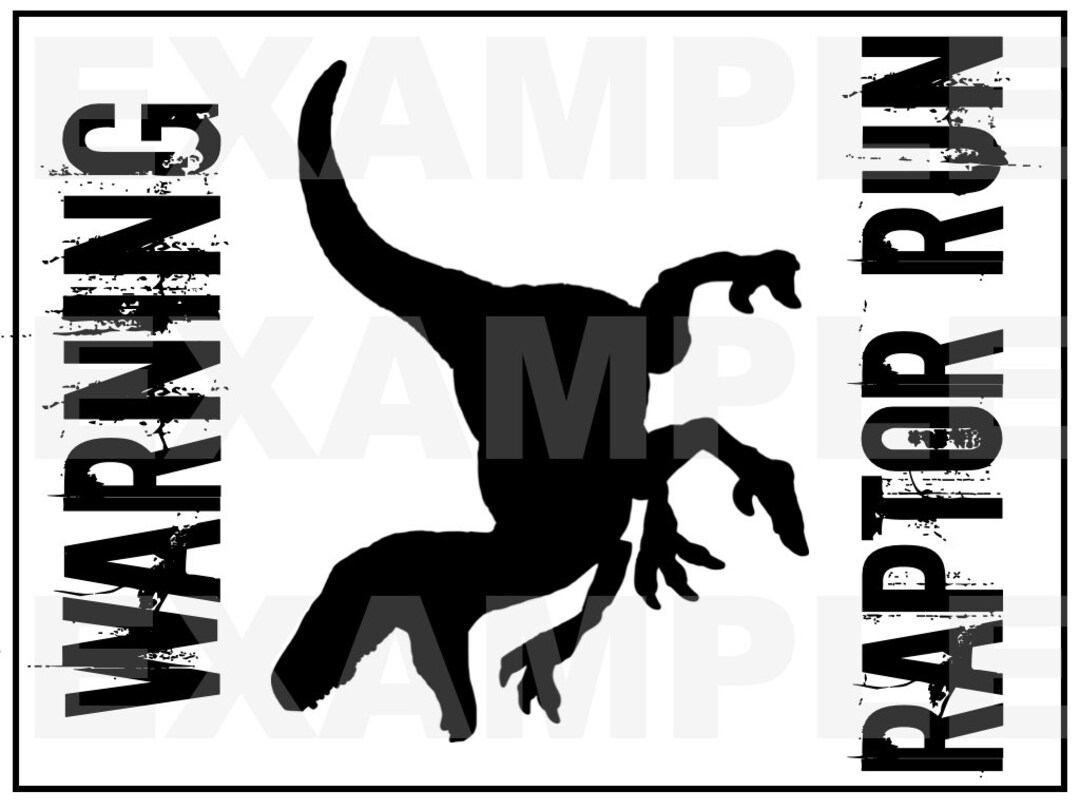 JPG: Warning Raptor Run Sign Dinosaur Sign Party Warning Caution Zone ...