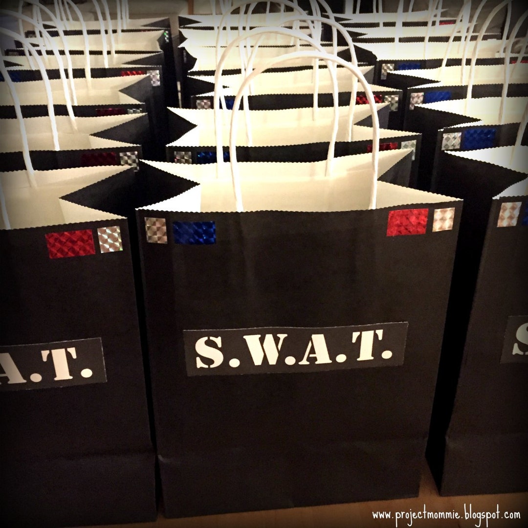 PDF: SWAT Party Tags or Stickers - Black - Digital File DIY Printable ...