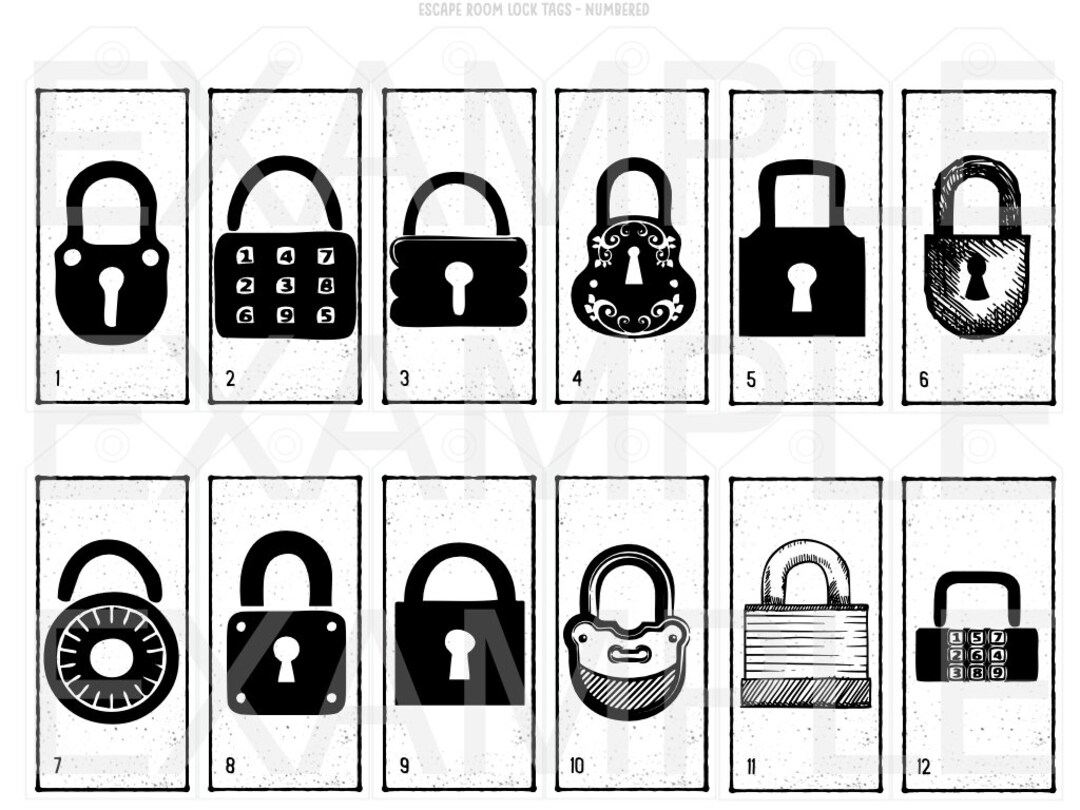 Escape Room "lock" Hang Tags Numbered and Non-numbered - Escape Room ...