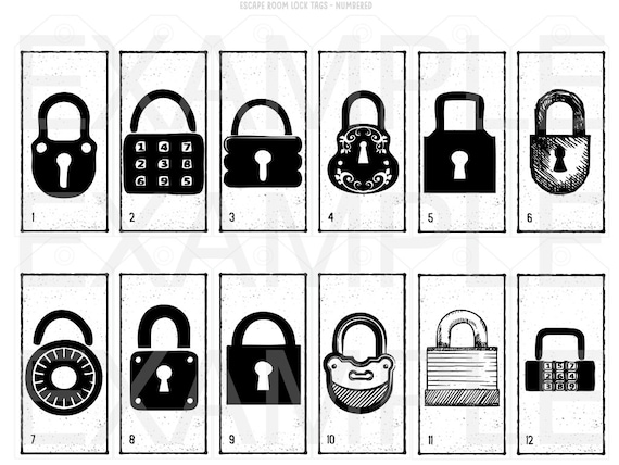 Escape Room "Lock" Hang Tags Numbered and Non-Numbered - Escape Room ...