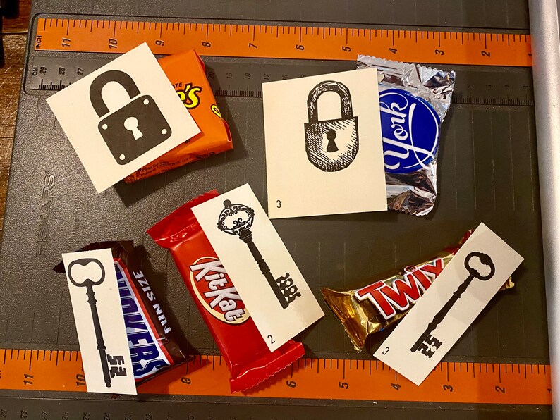 Escape Room Candy Bar "lock & Key" Cut-outs PDF - Approx 1" X 3" and 2 ...
