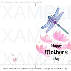 Happy Mother's Day Dragonfly Blank Cards & Gift Tags Set - W BONUS ...