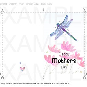 Happy Mother's Day Dragonfly Blank Cards & Gift Tags Set - W BONUS ...