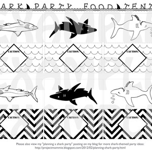 PDF: Shark Food Tent Label Food and Dessert Labels Placecards Printable ...