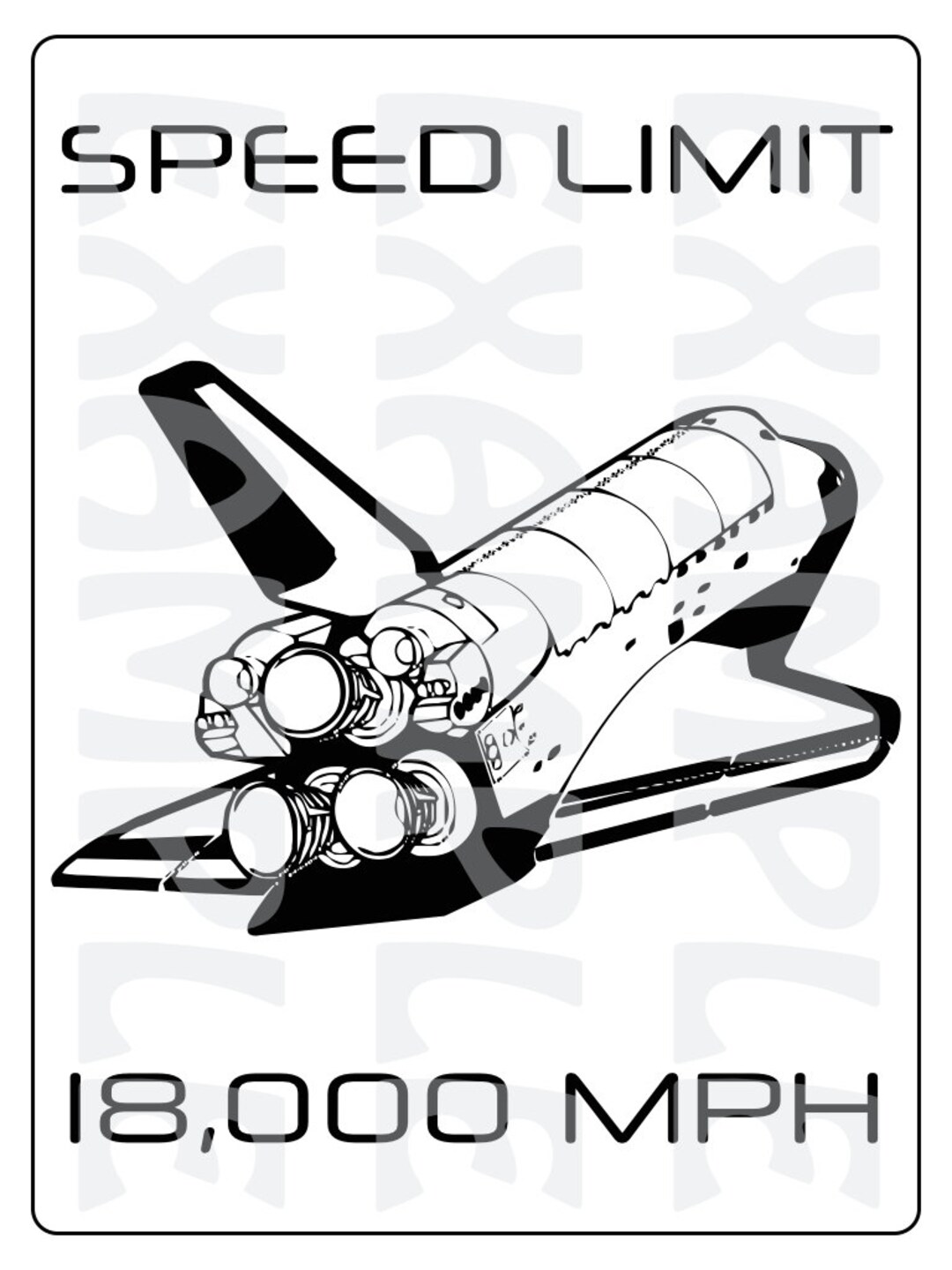 PDF: Space Shuttle Speed Limit Sign - Instant Download DIY Printable ...