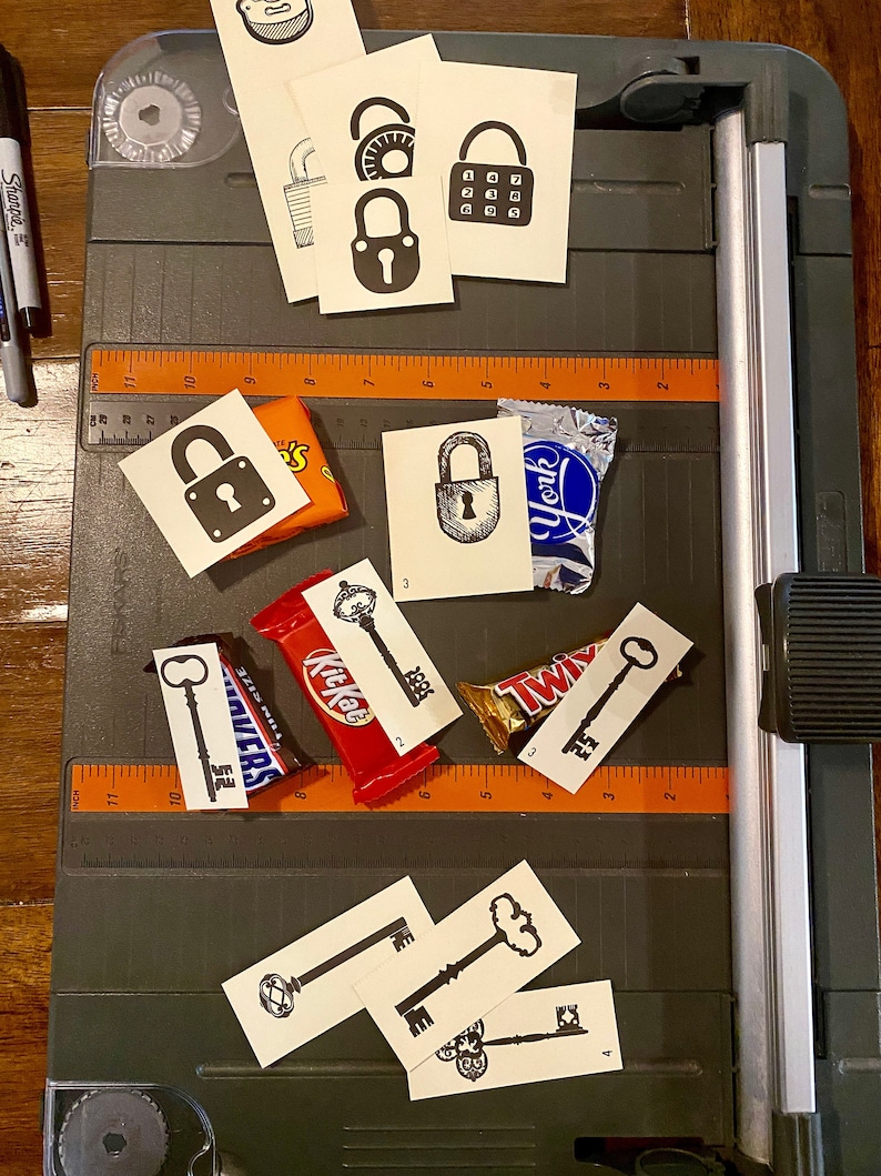 Escape Room Candy Bar "lock & Key" Cut-outs PDF - Approx 1" X 3" and 2 ...
