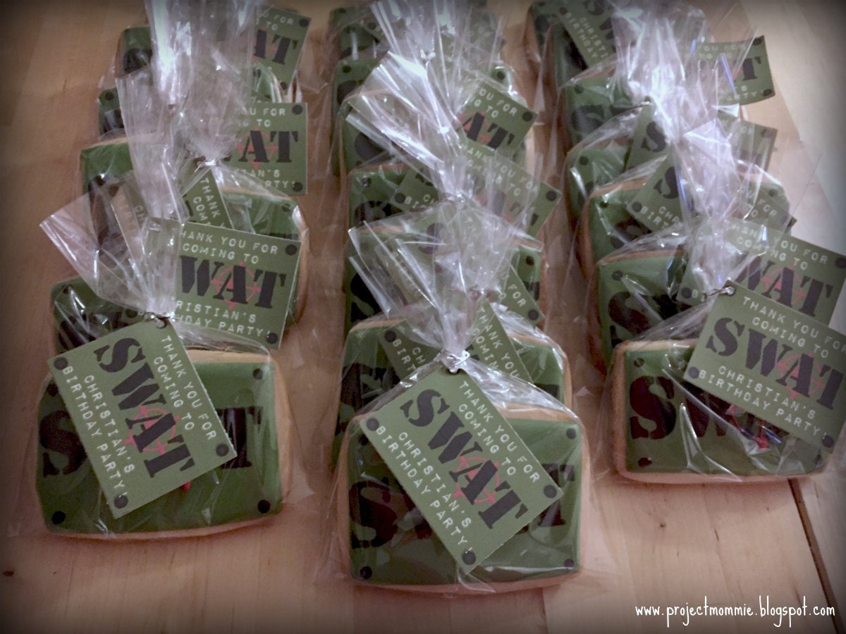 PDF: SWAT Party Favor Tags Thank you for coming | Etsy