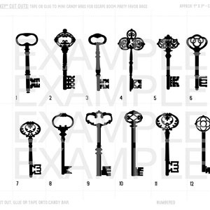 Escape Room Candy Bar "lock & Key" Cut-outs PDF - Approx 1" X 3" and 2 ...