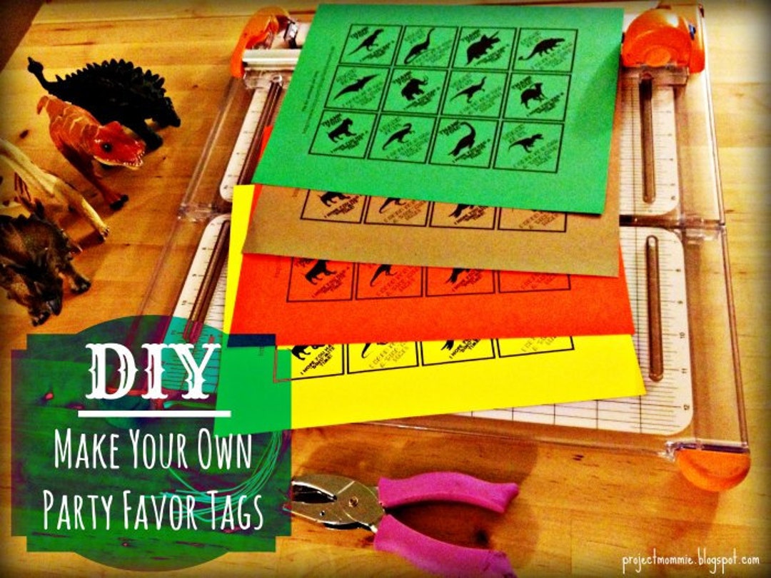 PDF: 12 Dinosaurs Party Favor Tags 2" X 2" - Digital File DIY Printable ...