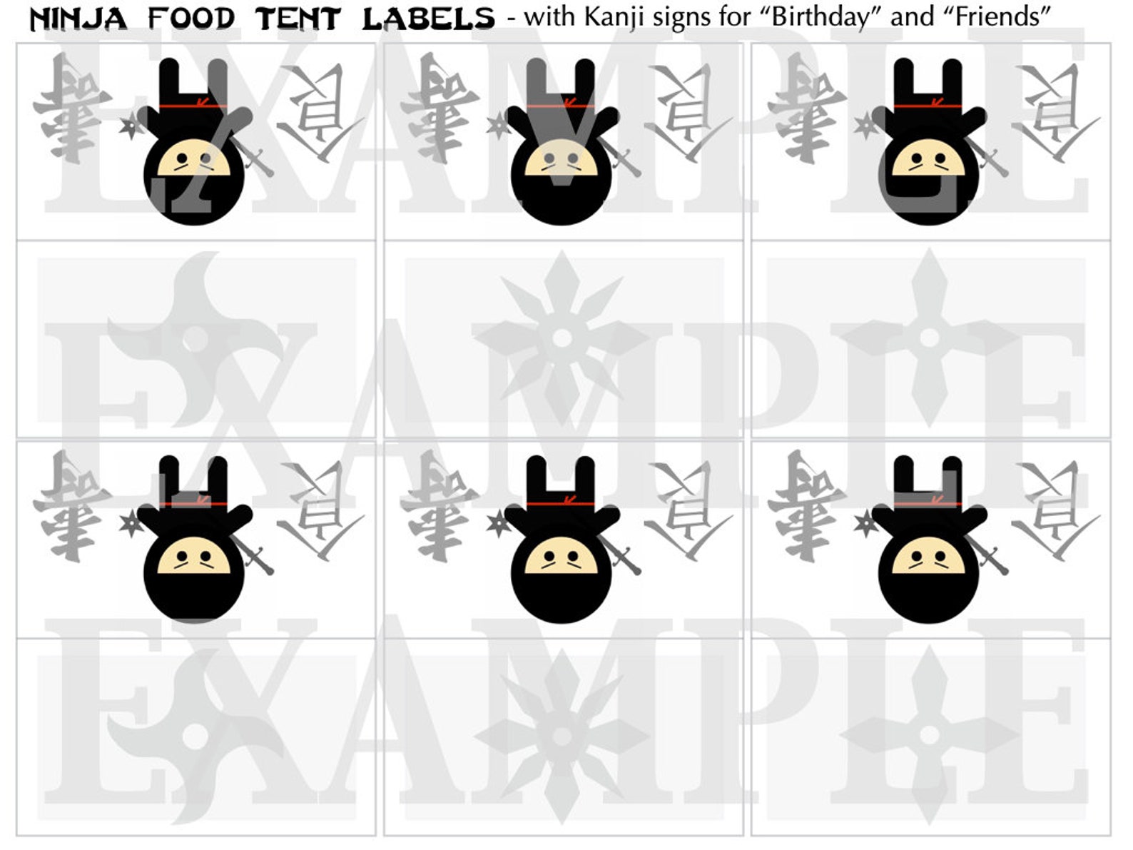 PDF: cute but Fierce Ninja Party Package - Etsy