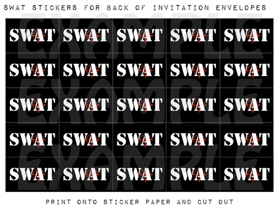 PDF: SWAT Stickers - Invitation Envelope Decorations - Black by ...