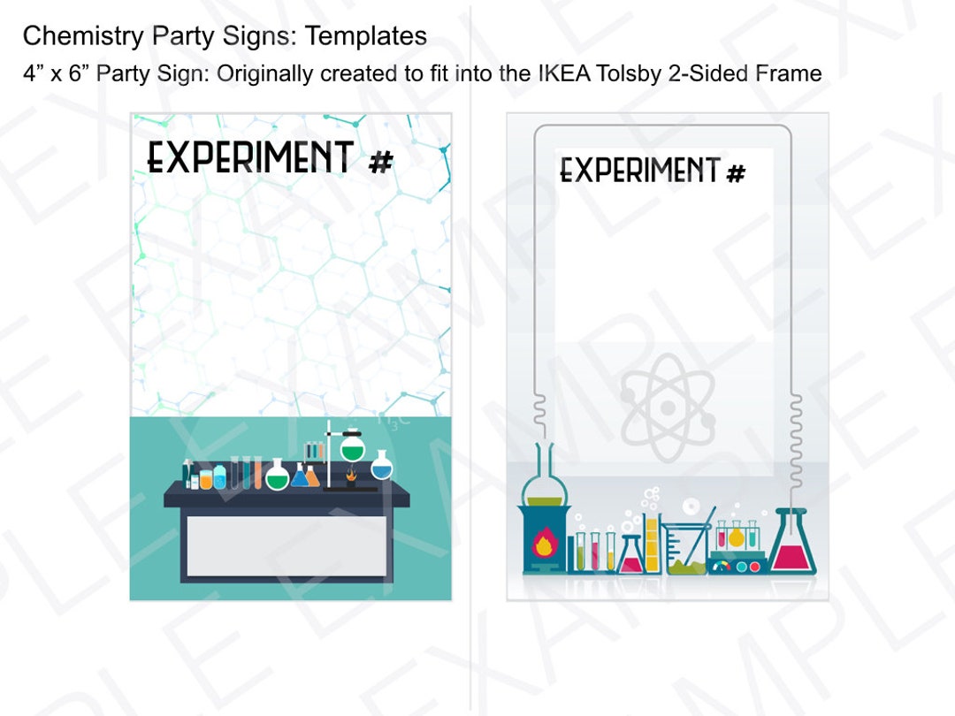 JPG & PDF: Chemistry/science Party Signs 4 X 6 - Etsy