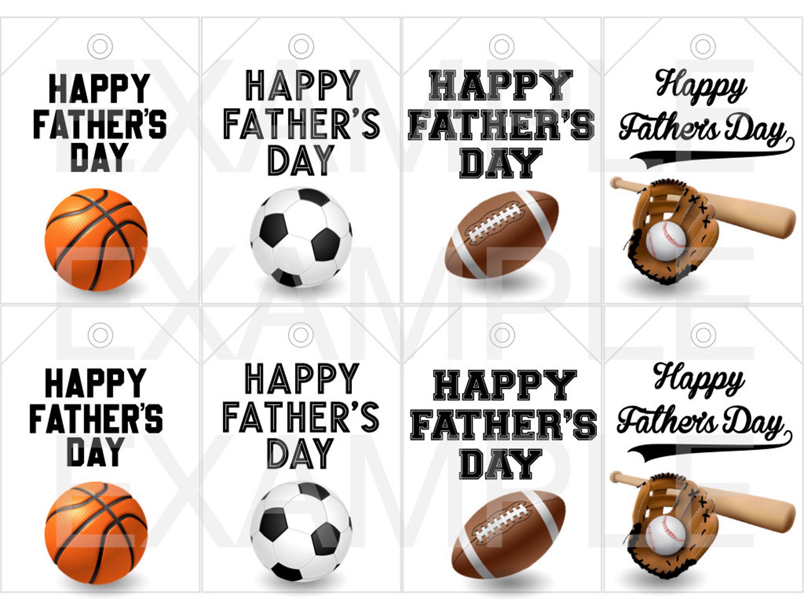JPG & PDF: Sports Dad Father's Day Gift Tags 2 3/4 - Etsy