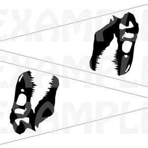 PDF: Printable Dinosaur Party Banner Silhouette Fossil Bones Jurassic ...