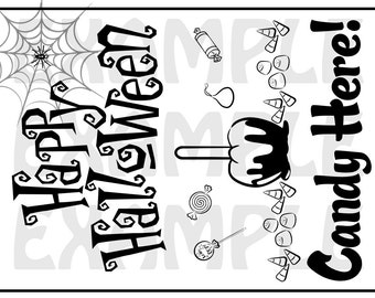 PDF: Halloween Treats candy Here Door Sign Party Trick or Treaters ...