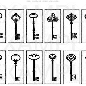 Escape Room "key" Hang Tags - Escape Room-themed W Aged Background ...