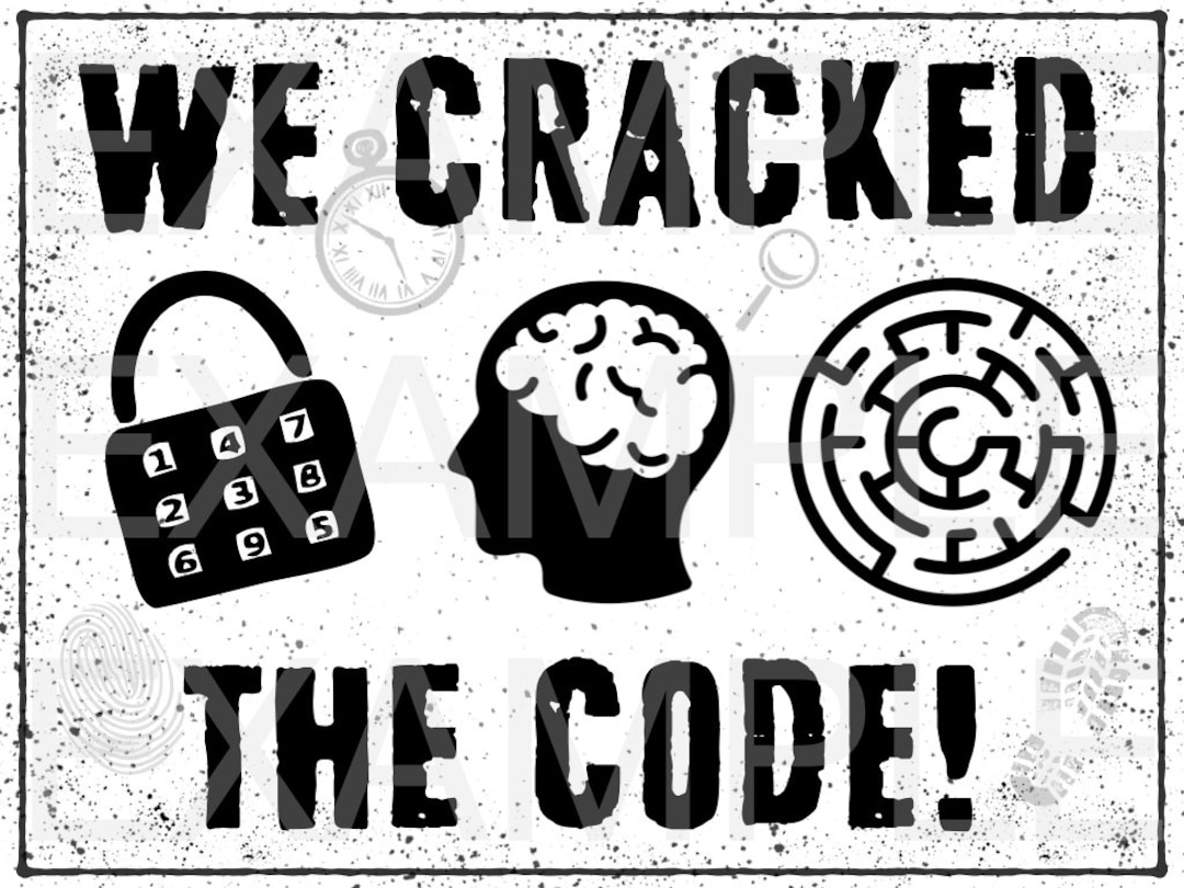 Escape Room Sign for Photo Opp "we Cracked the Code" JPG - Out of the ...