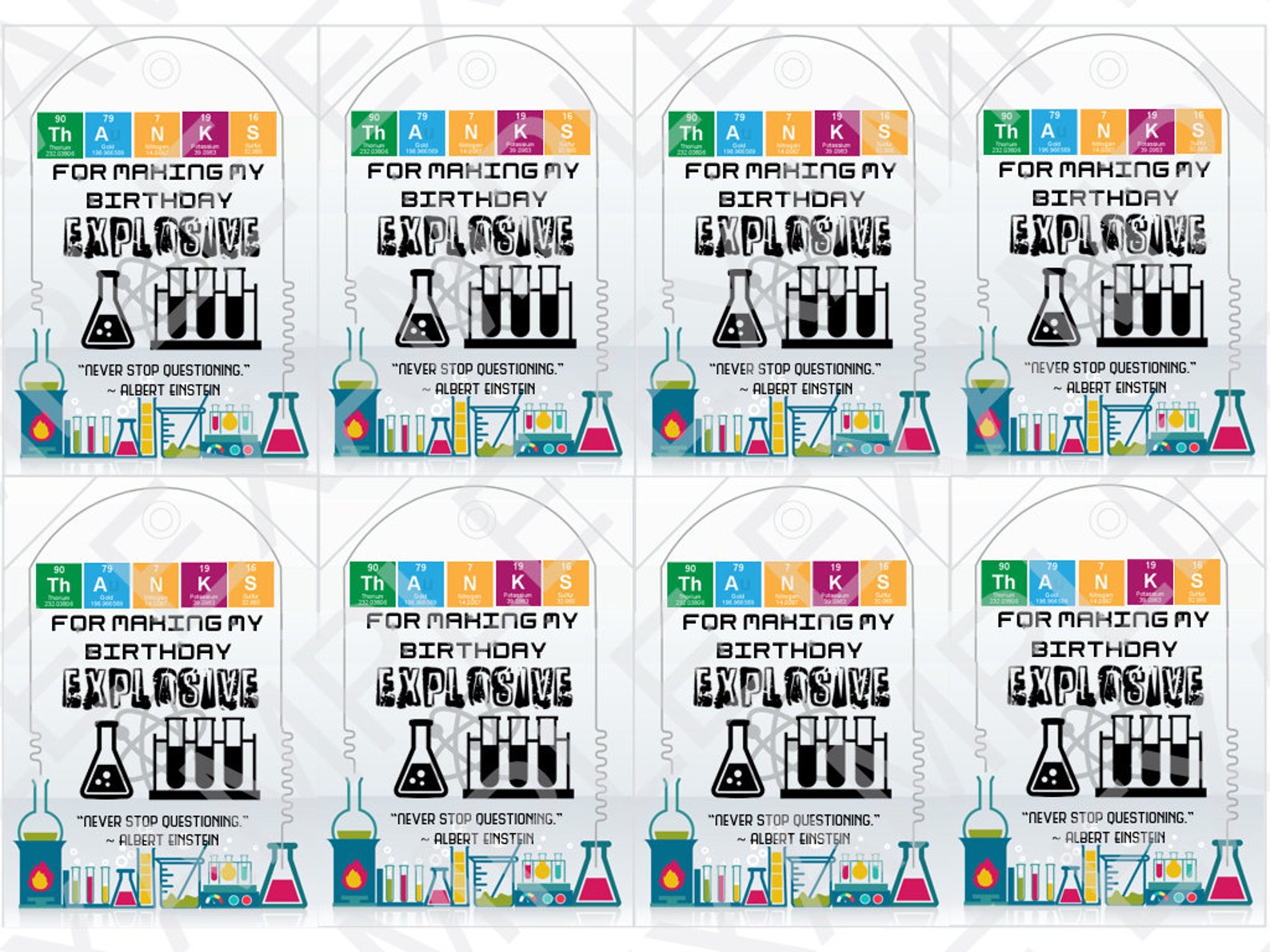 JPG & PDF: Chemistry/science Party Favor Tags 2 3/4 X 3 - Etsy